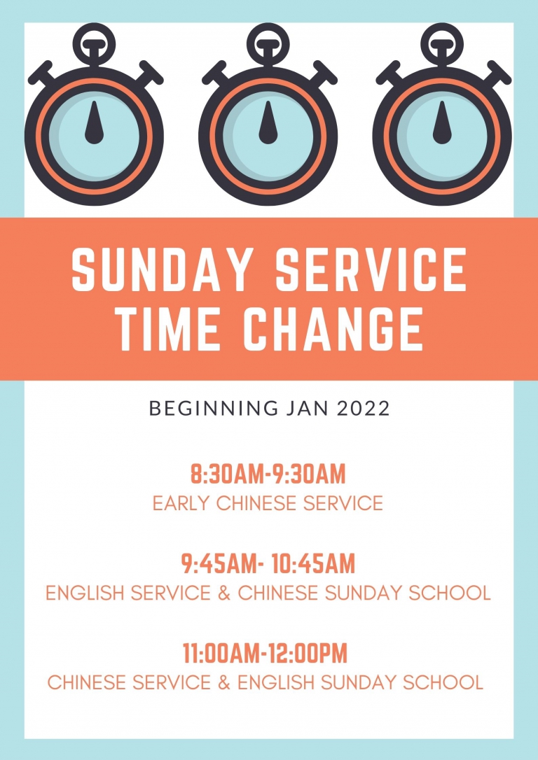 IMPORTANT! Sunday Service time changes – Grace Chinese Baptist Church ...